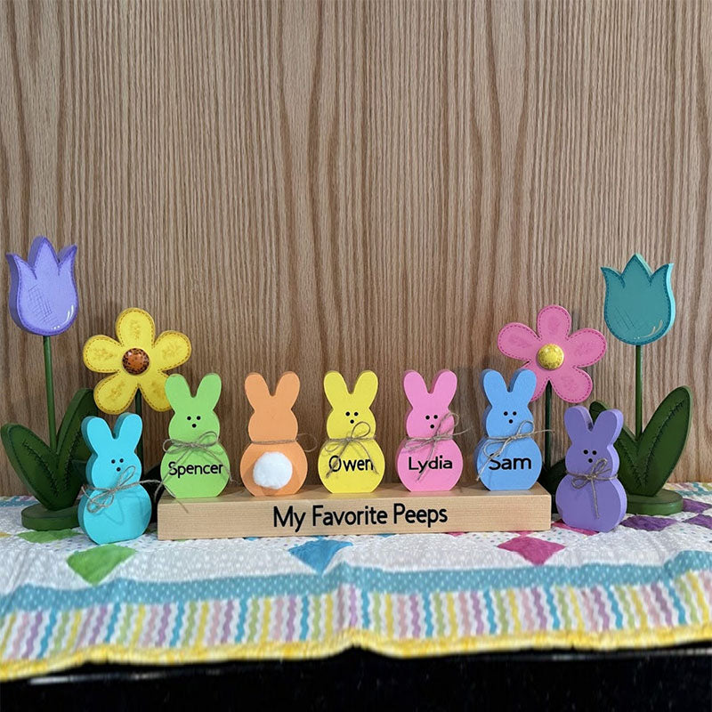 Personalized Easter Peeps, Wooden Easter bunnies with names – Giftsidear