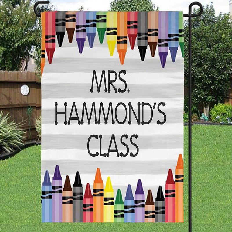 Personalized Teacher Garden Flag, Welcome To My Classroom Flag ...
