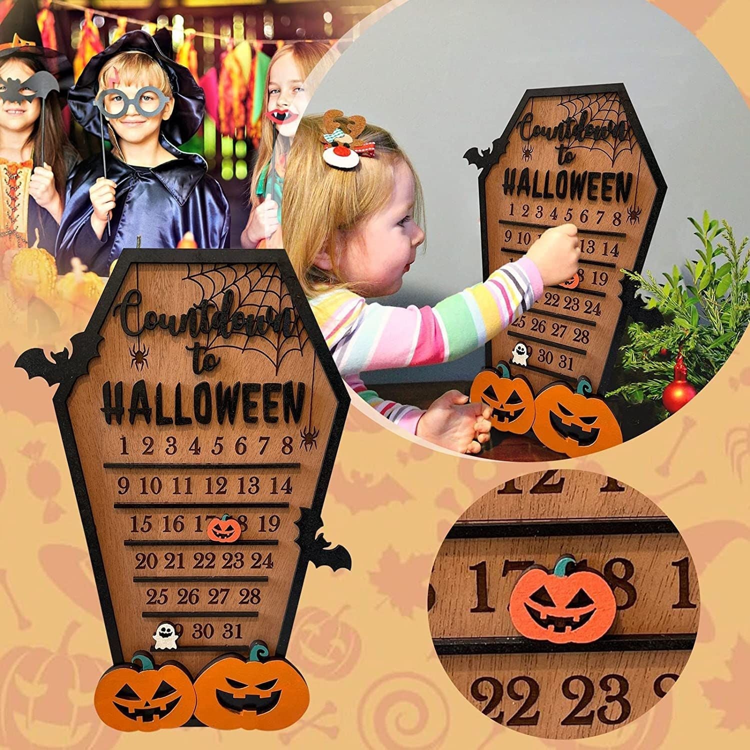 Halloween countdown calendar coffin ghost spooky gothic witchcraft las ...