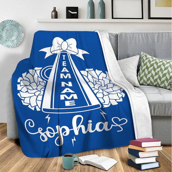 Personalized Cheerleading Blanket, Cheer Pom Poms Soft Cozy Sherpa ...