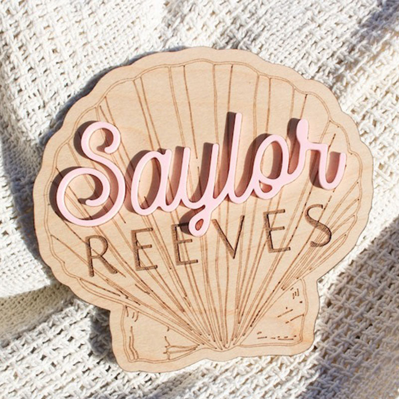 Personalized Beachy Baby Announcement Sign for Footprint Imprint ...