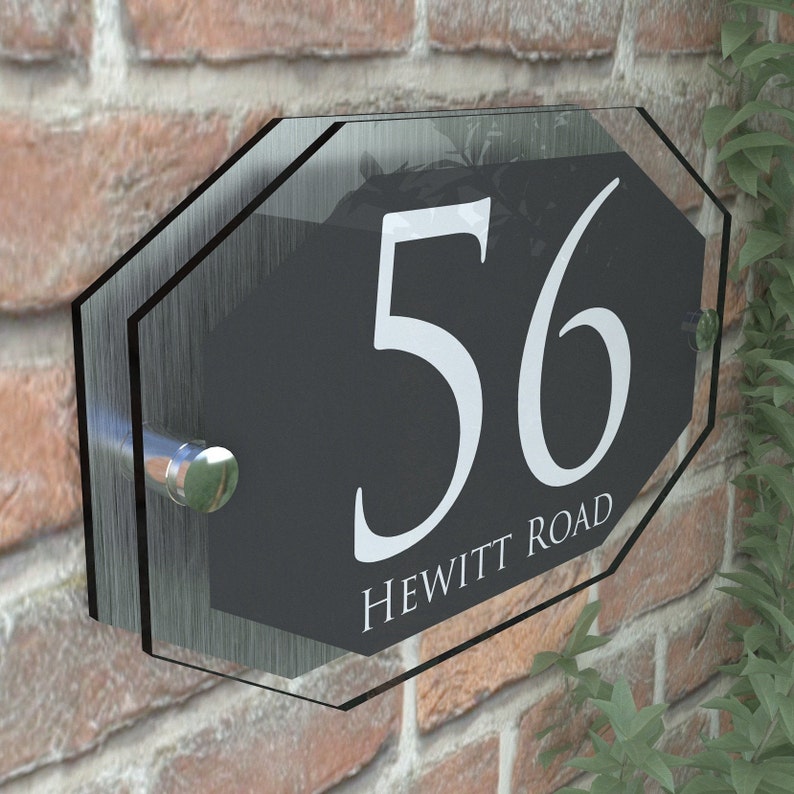 Personalised Door Signs Contemporary House Sign Plaques Door Number ...