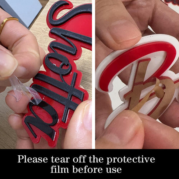 Custom Cursive Font Car Emblem - Custom Colors – Giftsidear