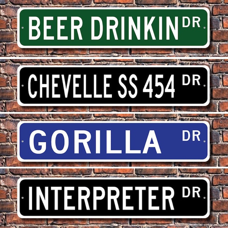 Custom Street Sign, Metal Street Sign, Personalized Street Sign ...