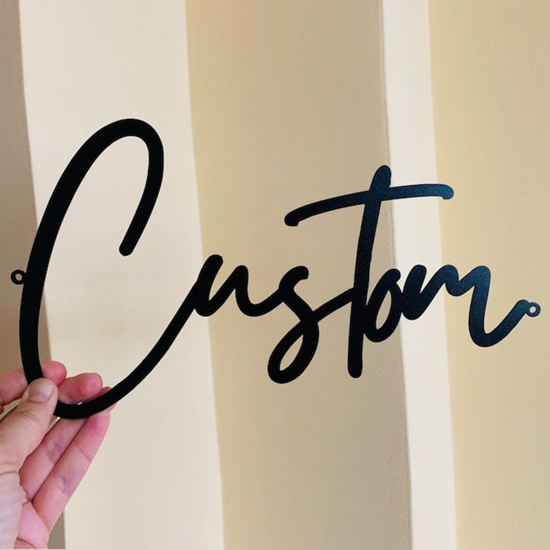 Personalized Metal Words Custom Design Your Text Made To Order Script ...