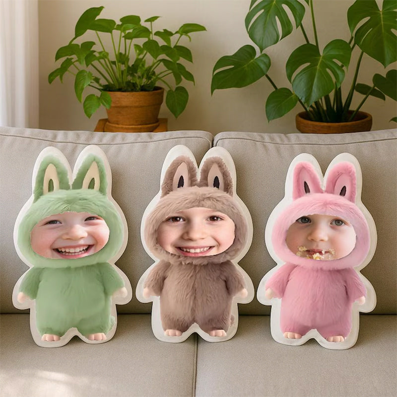 Personalized Face or Pet Labubu style Pillow 3D Custom Photo Plush Pil ...