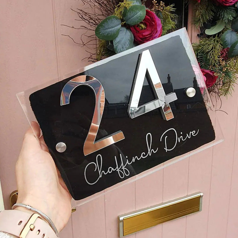 House Door Sign, Personalised Scripted House Sign, Acrylic House Sign ...