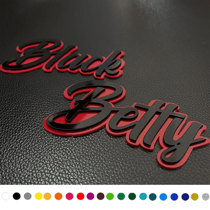 Custom Cursive Font Car Emblem - Custom Colors – Giftsidear