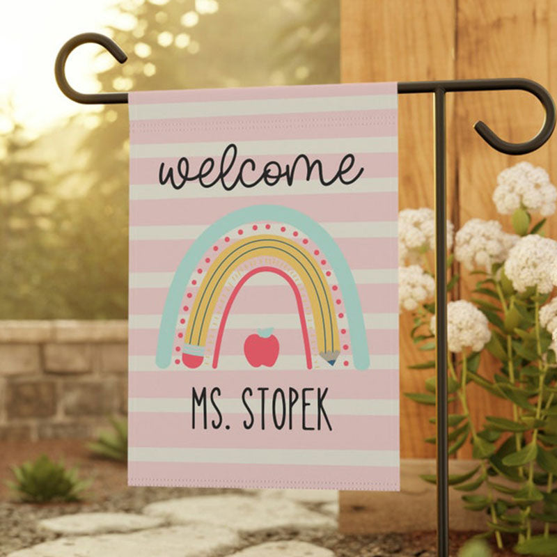 Rainbow personalized teacher flags, classroom flags, class flags ...