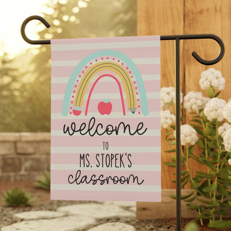 Rainbow personalized teacher flags, classroom flags, class flags ...