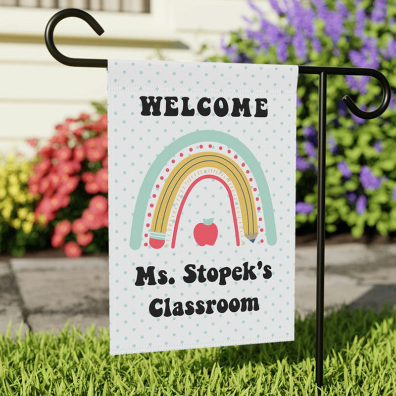 Rainbow personalized teacher flags, classroom flags, class flags ...