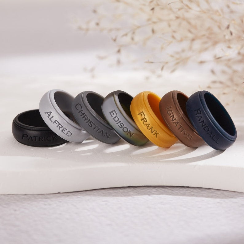 Personalized Silicone Ring for Men with Custom Silicone Ring – Giftsidear