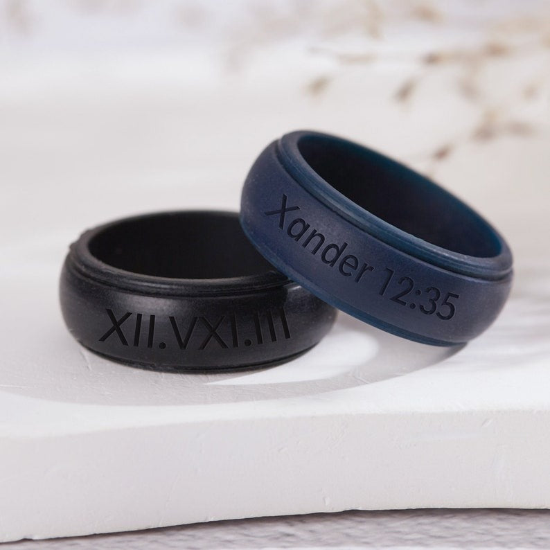 Personalized Silicone Ring for Men with Custom Silicone Ring – Giftsidear