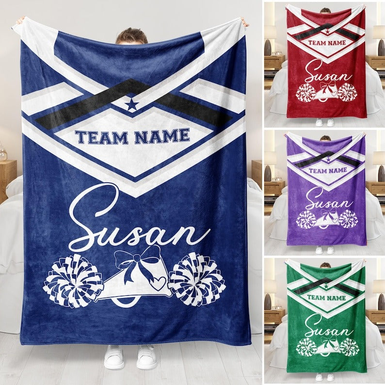Personalized Cheer Blanket, Custom Cheerleader Blanket – Giftsidear