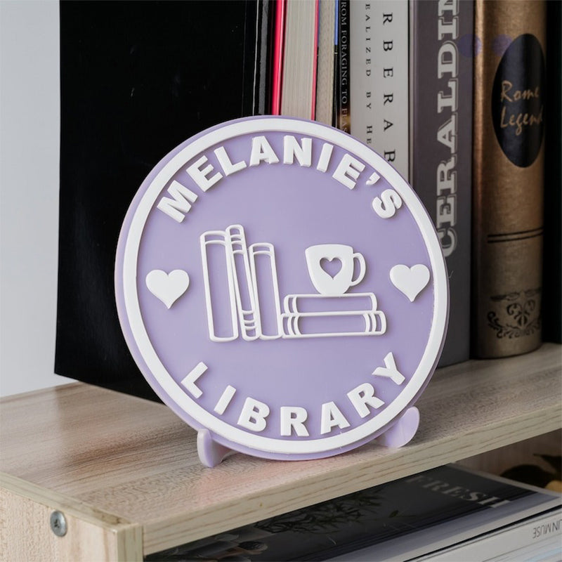 Library Sign,Personalized Acrylic Bookshelf Sign – Giftsidear
