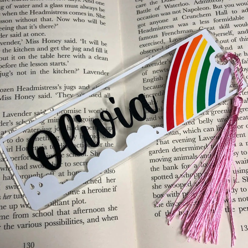 Personalised Rainbow Bookmark // Custom bookmark, Gift for book lovers ...
