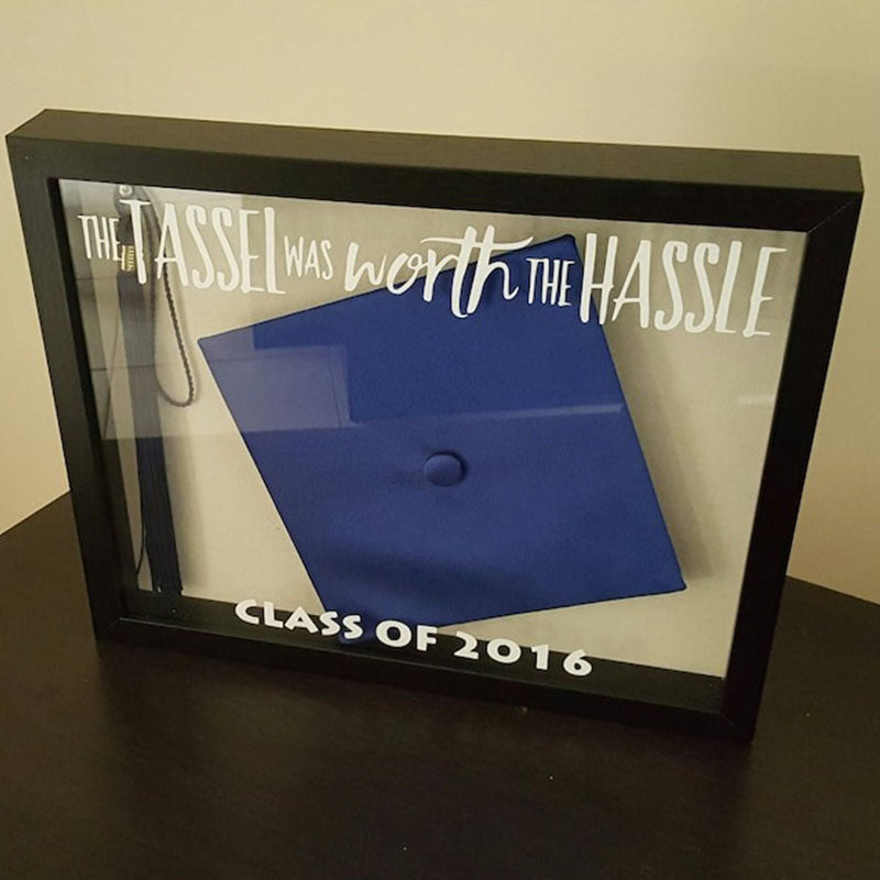 Graduation Cap Tassel Shadow Box, TASSEL Was WORTH The HASSLE, Milesto ...