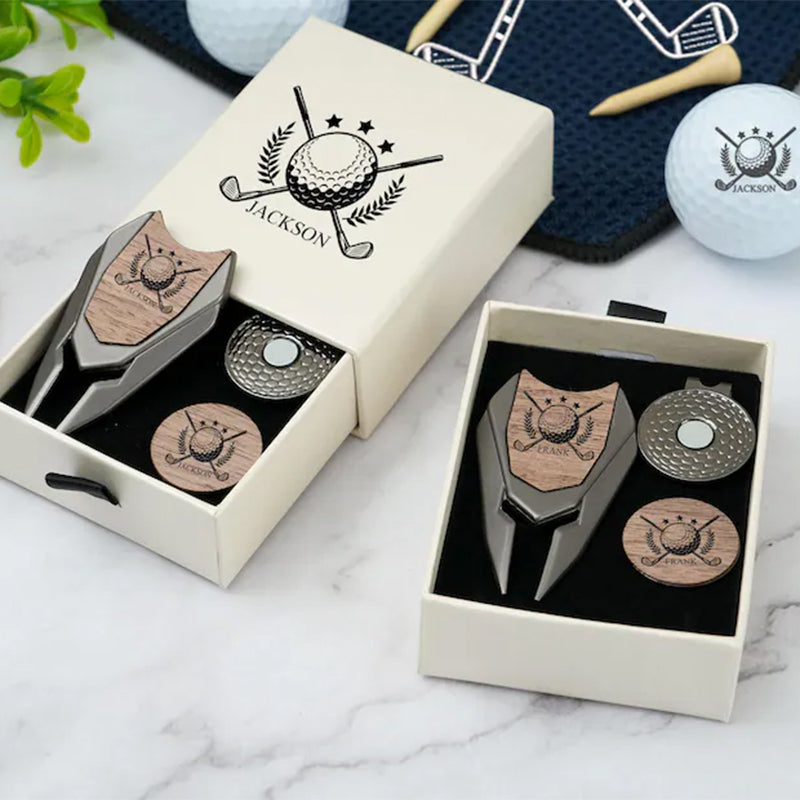 Personalized Golf Gift Set: Engraved Divot Tool & Ball Marker – Giftsidear