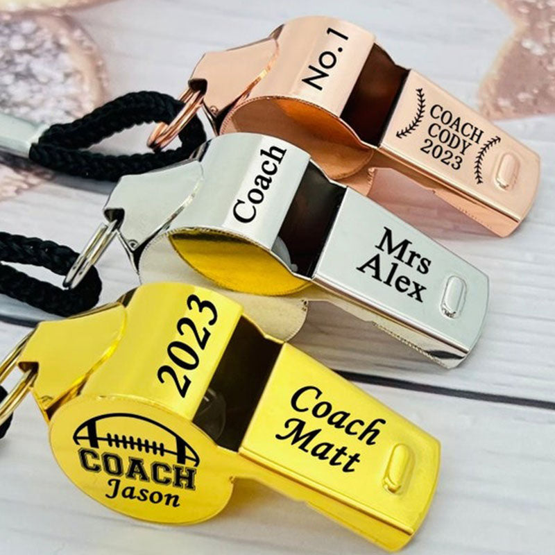Custom Whistle Necklace Personalized Coach Whistle Engraved Whistle ...