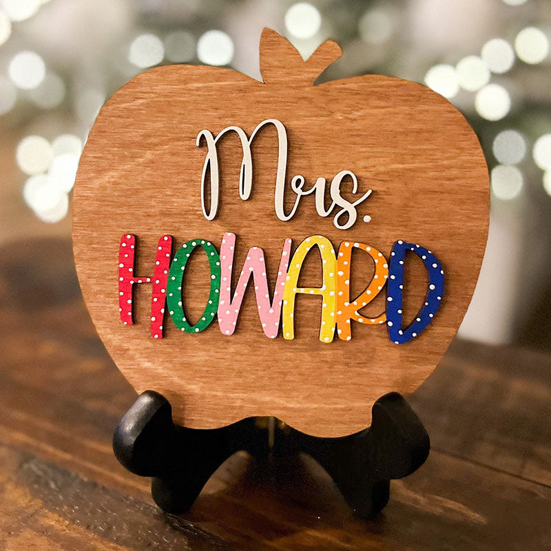 Personalized Desktop Teacher Apple Sign , Gifts for Teachers – Giftsidear