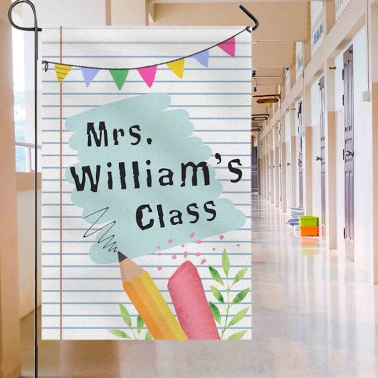 First Day of School Flag, Custom Teacher Welcome Sign, Personalized ...