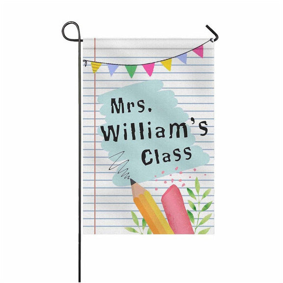 First Day of School Flag, Custom Teacher Welcome Sign, Personalized ...